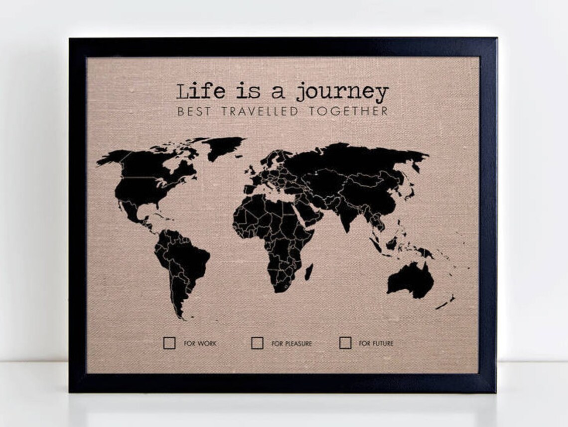 Life is A Journey Pushpin Travel Map World Map Wall Art - Etsy