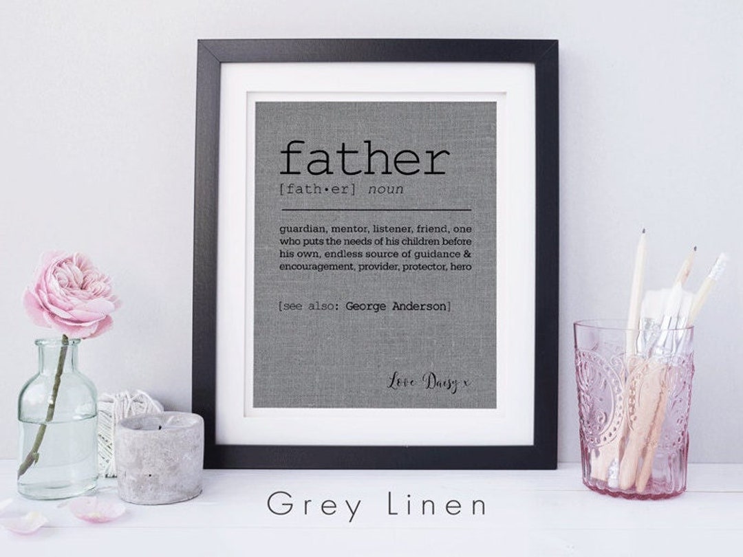 Definition of Father Fabric Print • Gift for Dad • Personalized Fathers ...