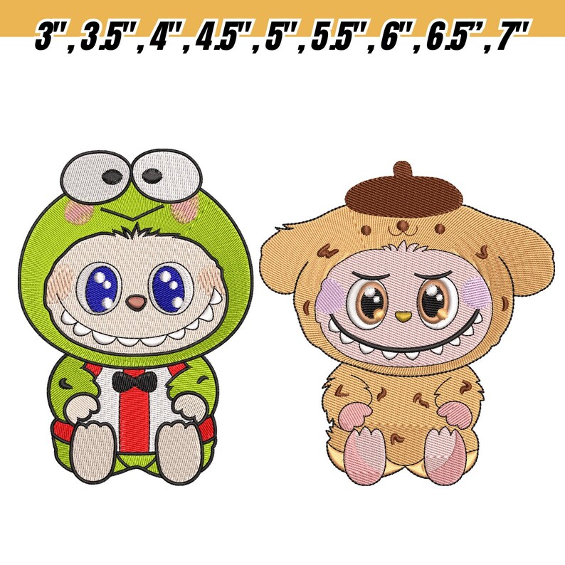 Labubu Embroidery Designs – Cute Cartoon Animal Bundle, 9 Sizes ...