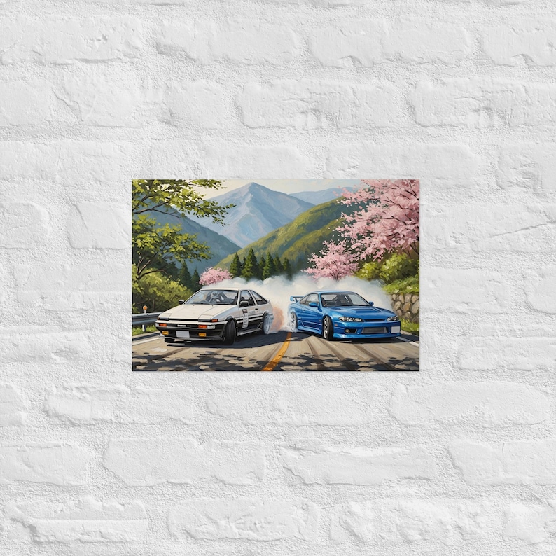 JDM Drift Art Print | Initial D Style Car Print | Toyota AE86 Nissan ...