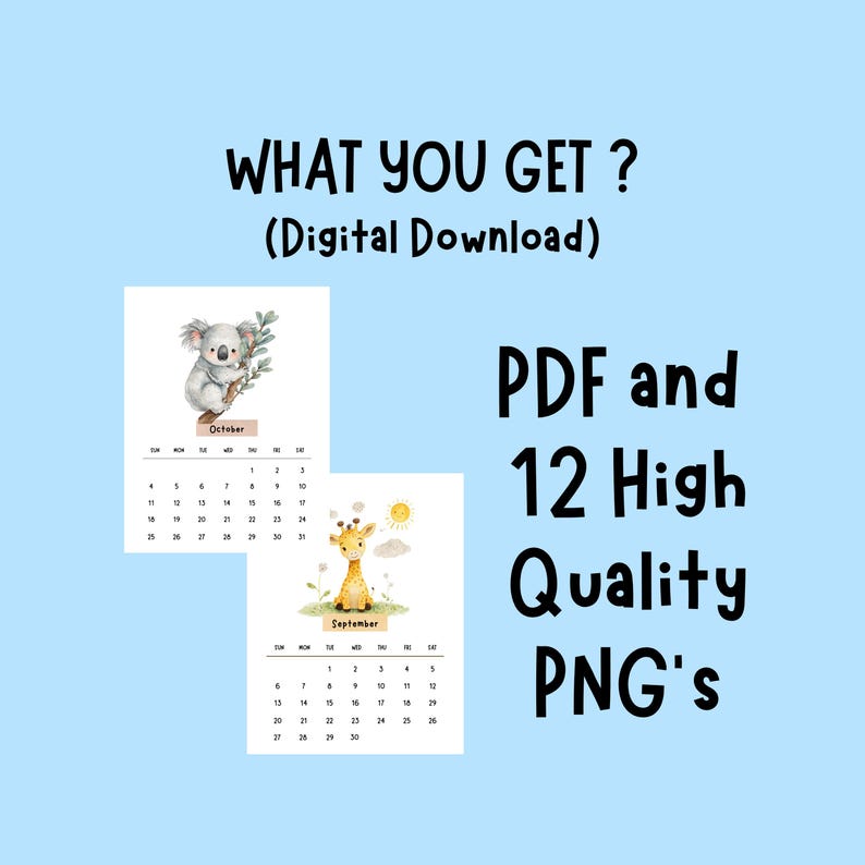 Kids Calendar 2026 – Watercolor Animals, Monthly Homeschool Printable ...