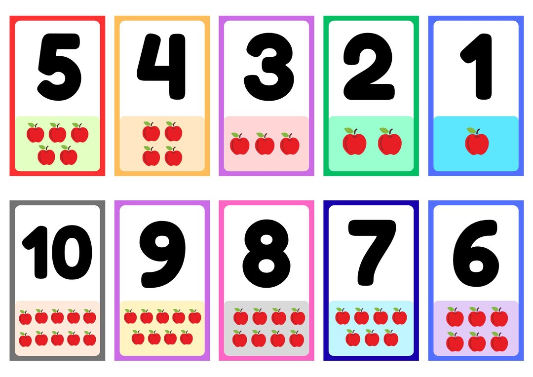 Colorful Numbers 1-10 Flashcards for Kids | Printable Educational ...