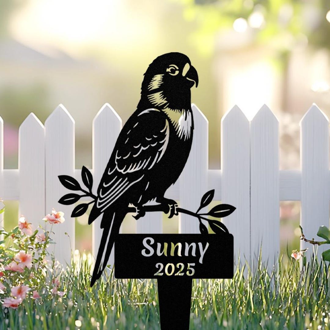 Custom Parrot Memorial Plaque, Metal Bird Garden Sign, Cockatoo Gift ...