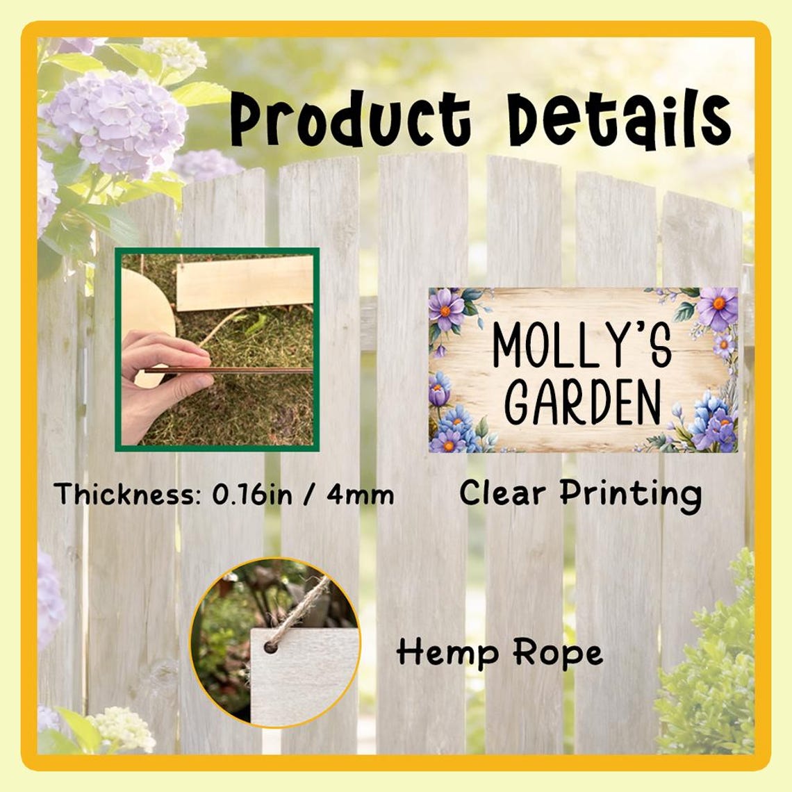 Personalized Garden Sign, Custom Wooden Plaque, Outdoor Decor - Etsy