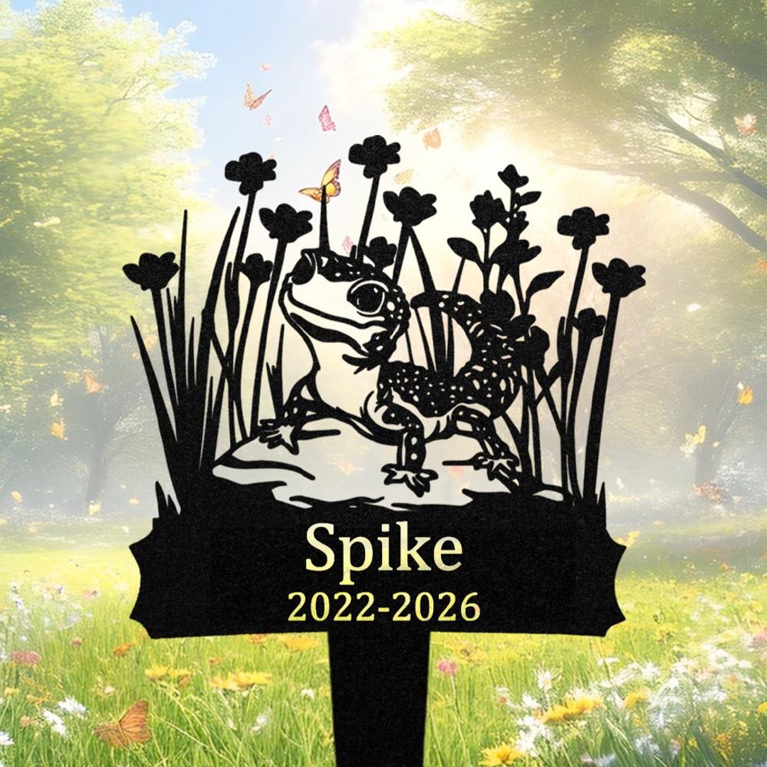 Personalized Gecko Memorial Sign, Lizard Grave Marker, Metal Pet ...