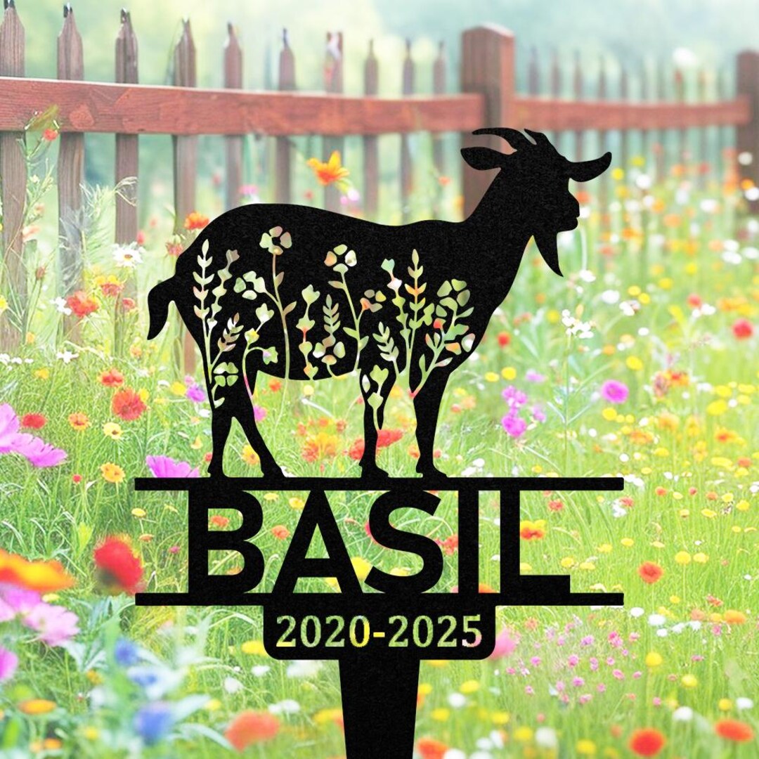 Custom Goat Memorial Sign, Metal Garden Decor, Pet Grave Marker - Etsy