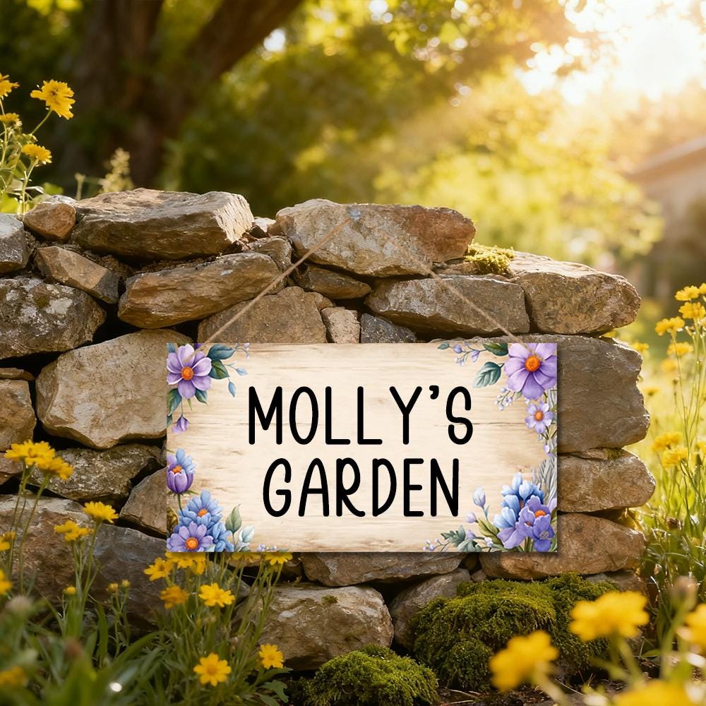 Personalized Garden Sign, Custom Wooden Plaque, Outdoor Decor - Etsy