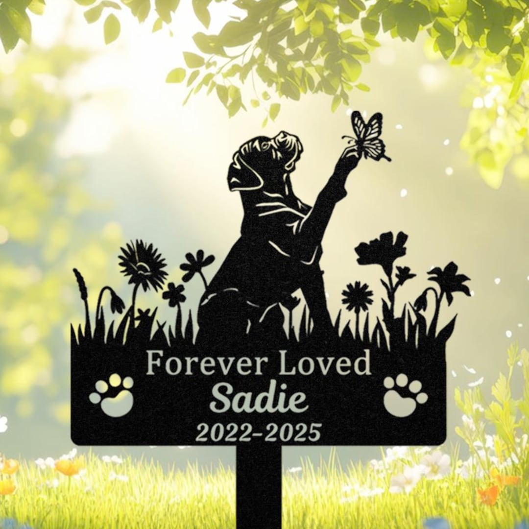 Custom Boxer Dog Memorial Sign, Personalized Metal Name Signs, Dog ...