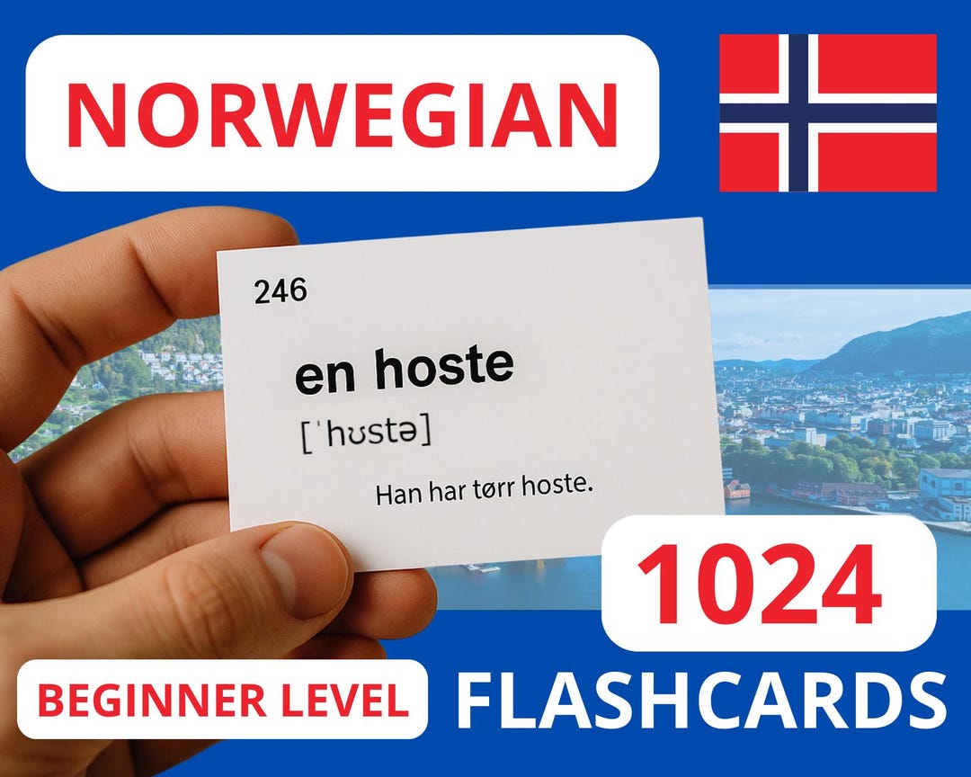 Norwegian Flashcards – 1024 Words A1–A2 | Learn Norwegian Vocabulary ...