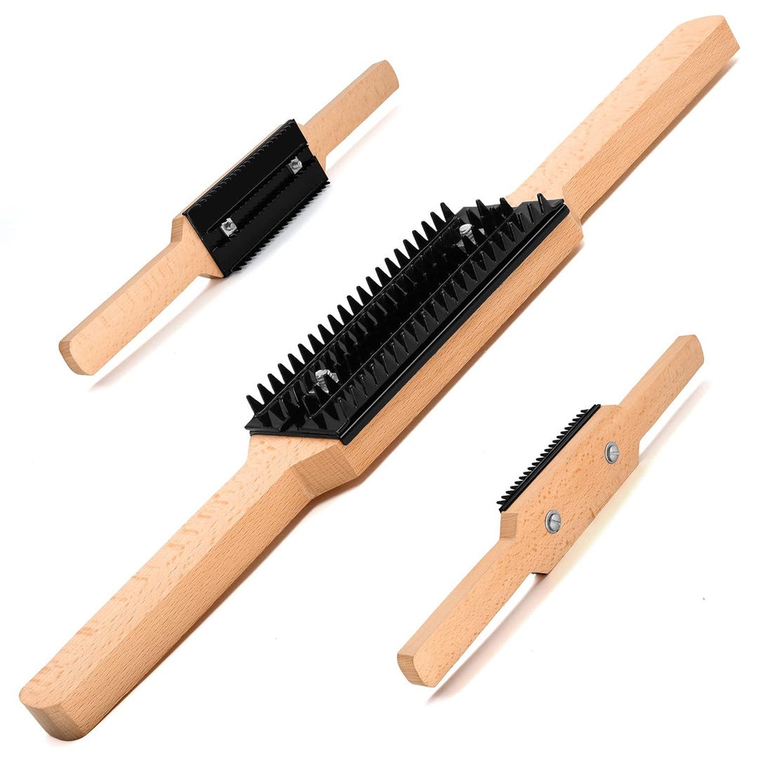 Buffing Wheel Rake | Serrated Steel Cleaner With Wooden Handle - Etsy