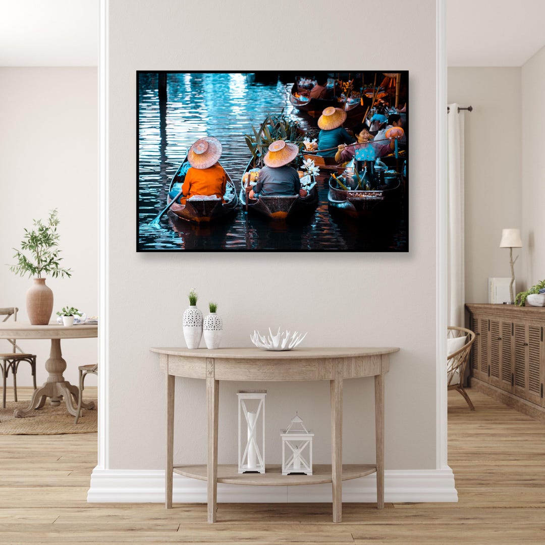 Thailand Floating Market Wall Art – Colorful Asian Photography Print ...