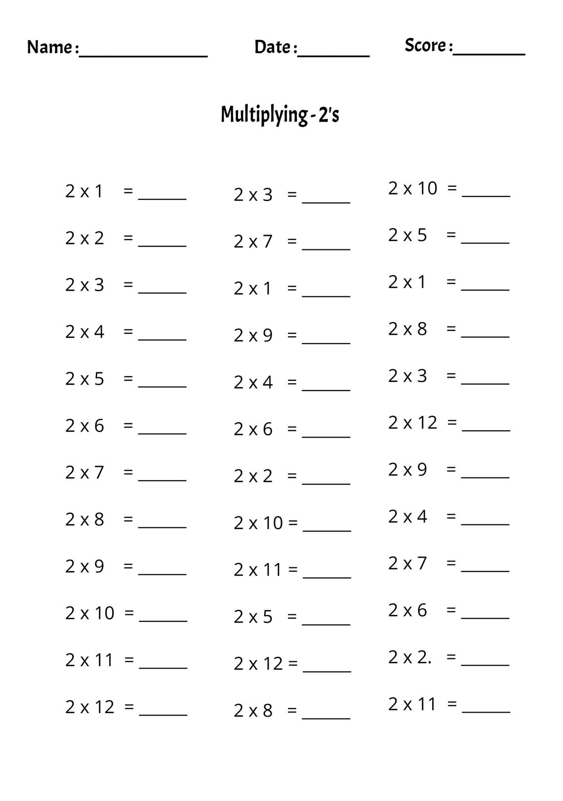 Printable Multiplication Table Worksheets | Numbers 1–12 | Math ...