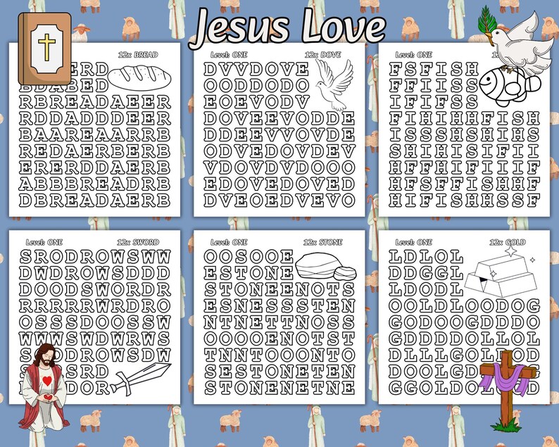 Bible Word Search Coloring Book: Sunday School Activity (digital ...