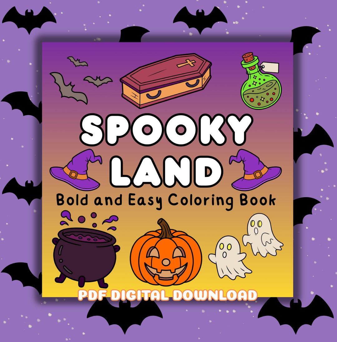 Spooky Land | PDF Digital Download| Halloween Coloring Book Printable ...