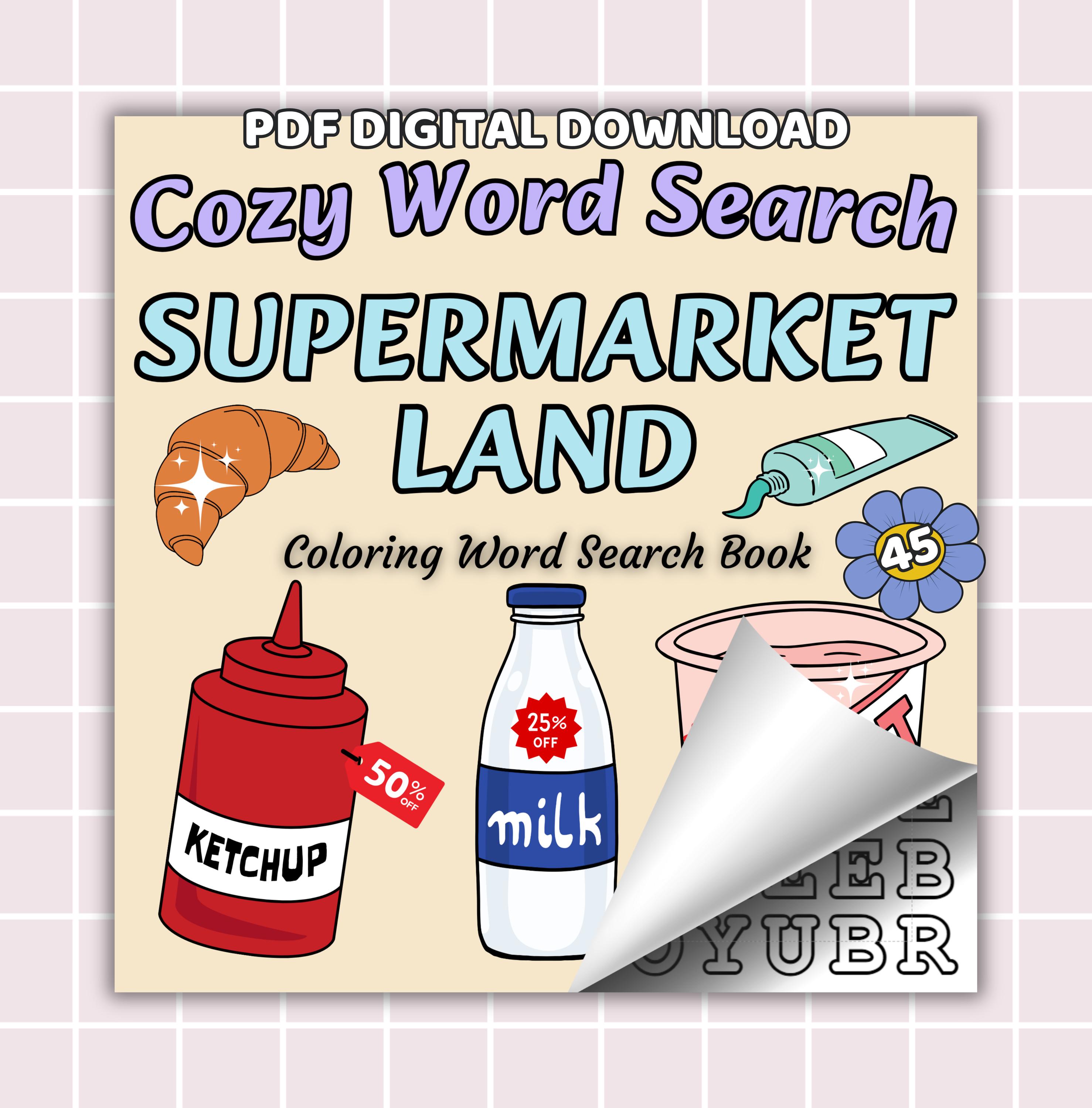 Supermarket Coloring Word Search Book: Fun Activity for All Ages (PDF ...