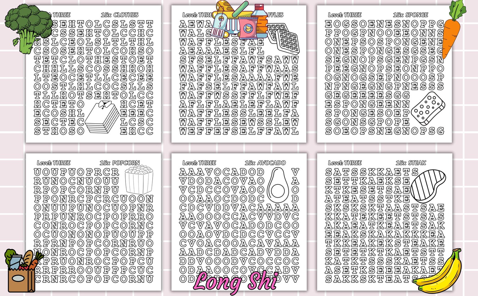 Supermarket Coloring Word Search Book: Fun Activity for All Ages (PDF ...