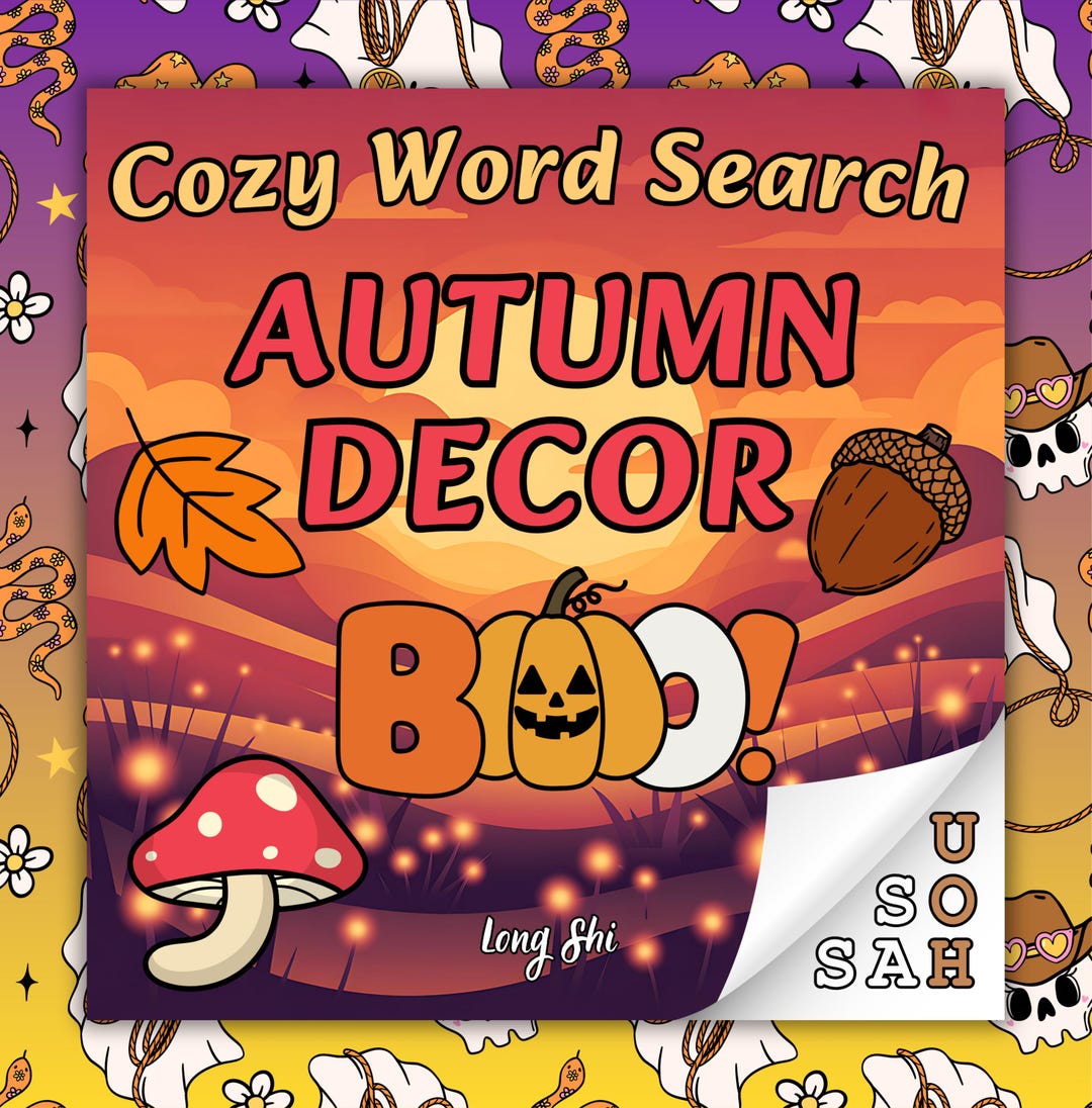 Autumn Word Search Coloring Book: Cozy Fall Decor (PDF Digital Download ...