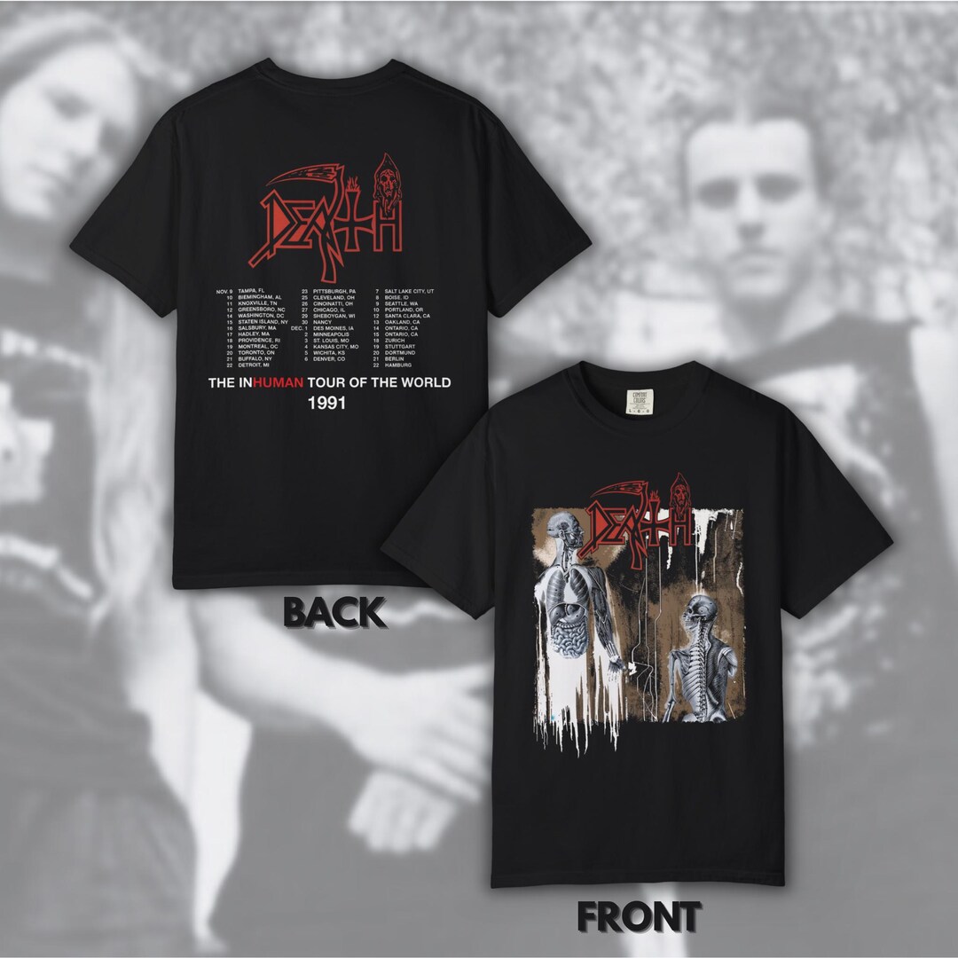 Death - the Inhuman Tour of the World 1991 | Size- S, M, L, XL, 2-4 XL ...
