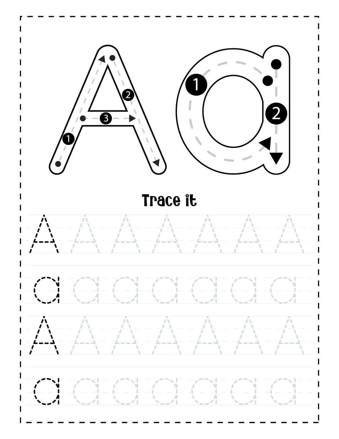 Alphabet Tracing Worksheets Kindergarten Pre-k Preschool ABC Tracing ...