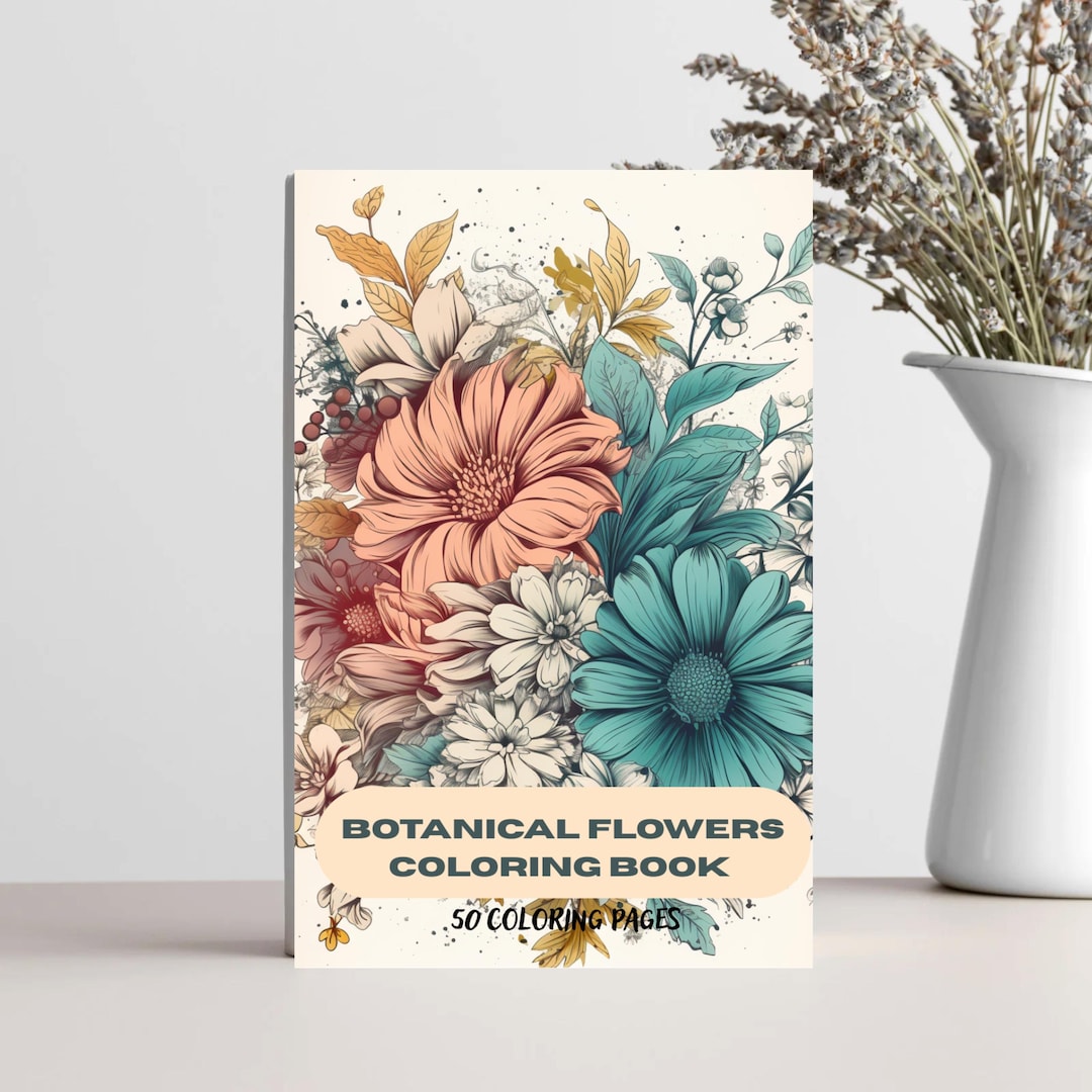 50 Botanical Flowers Coloring Book | Adults and Kids Coloring Books ...