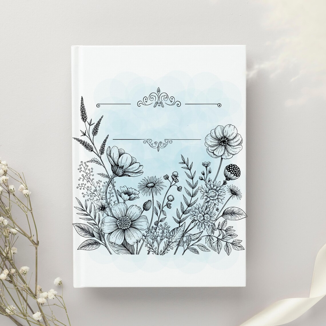 Floral PNG Bundle – Botanical Frame & Wildflower PNG, Split Monogram ...