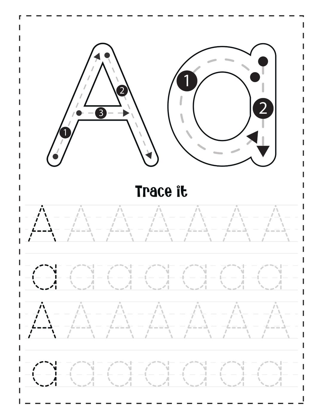 Printable Trace the Alphabet Worksheets. Preschool-kdg Phonics ...