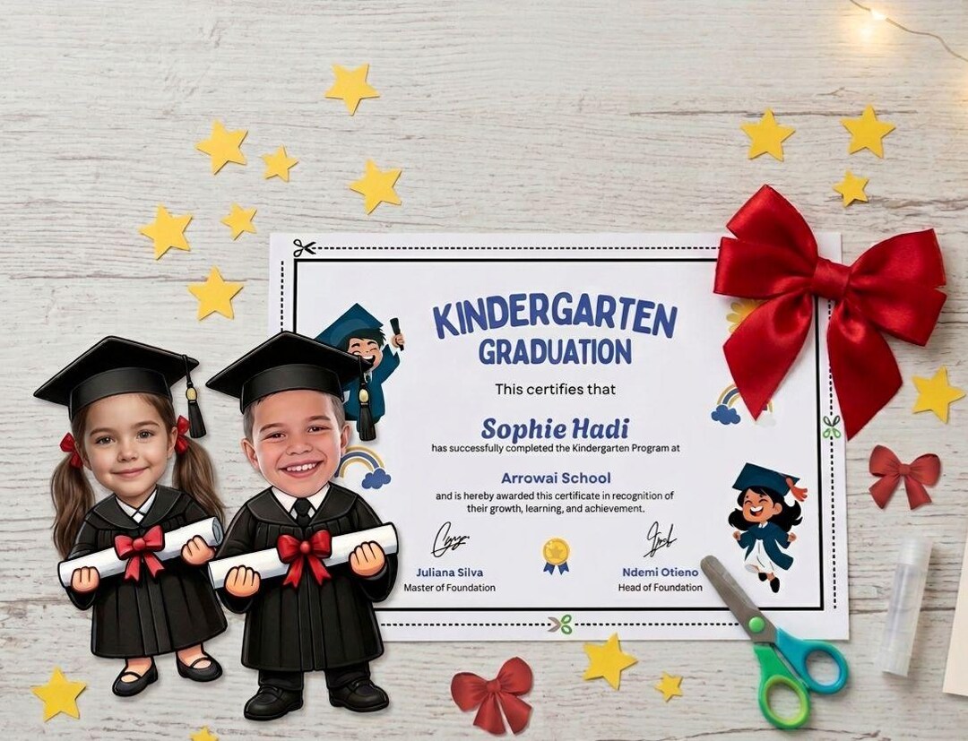 Personalized Kindergarten Graduation Kit 2026, DIY Certificate ...