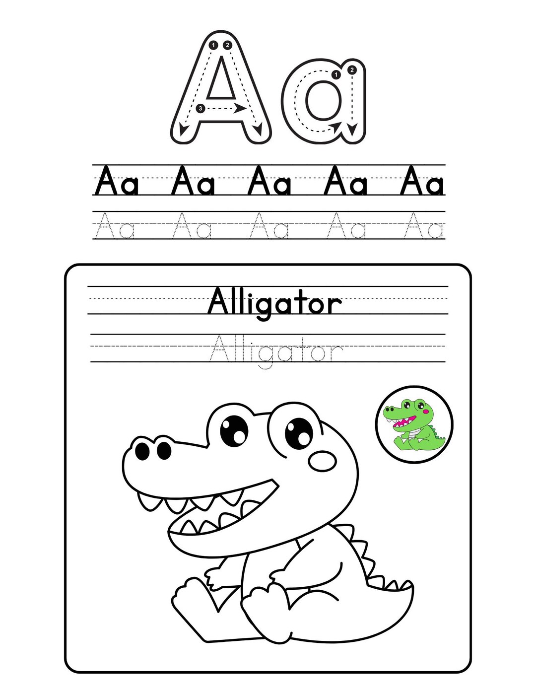 English Alphabet Coloring Pages and Tracing Booklet 26 Pages Adult ...