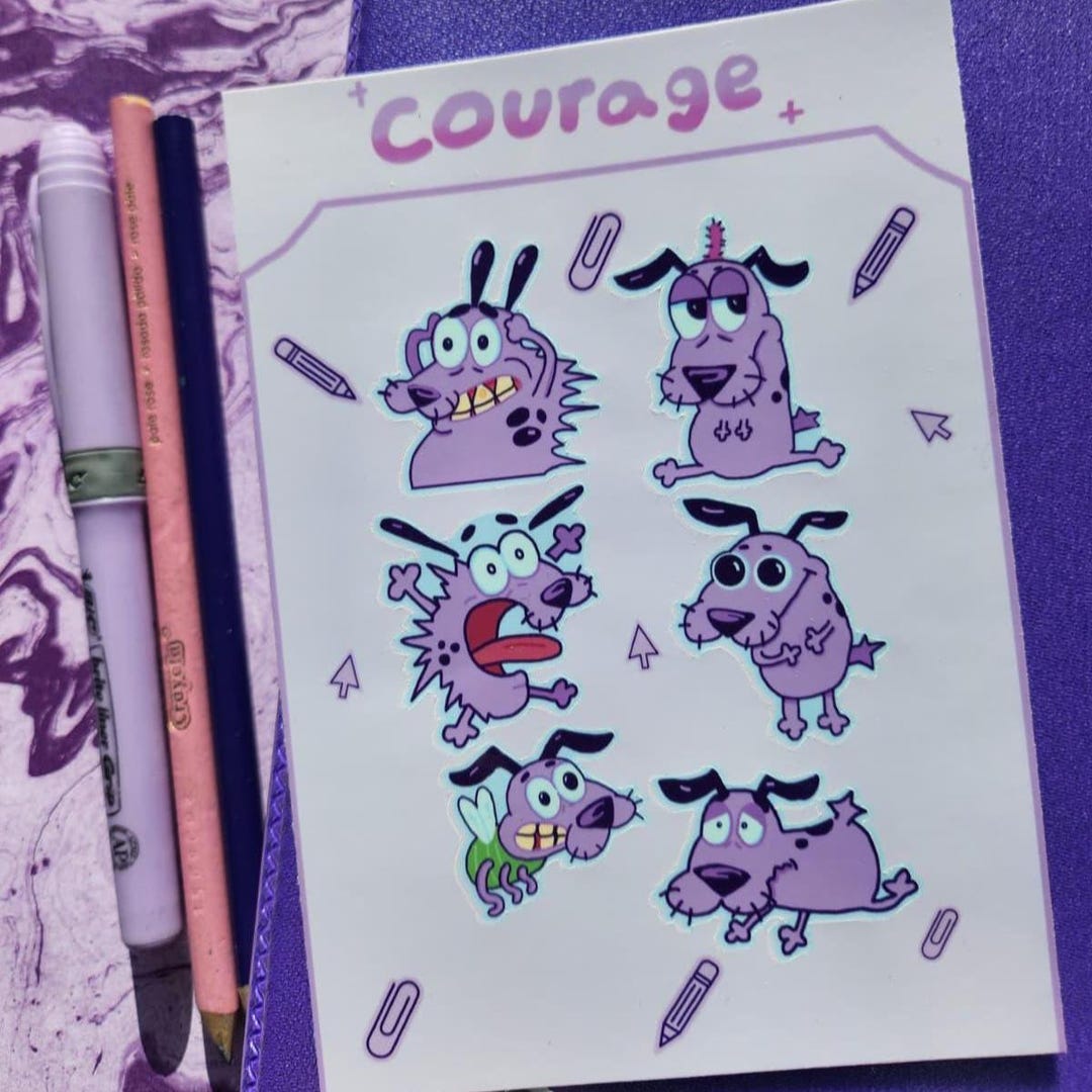 Courage the Cowardly Dog Sticker Sheet - Nostalgia - 90s - Old Cartoon ...