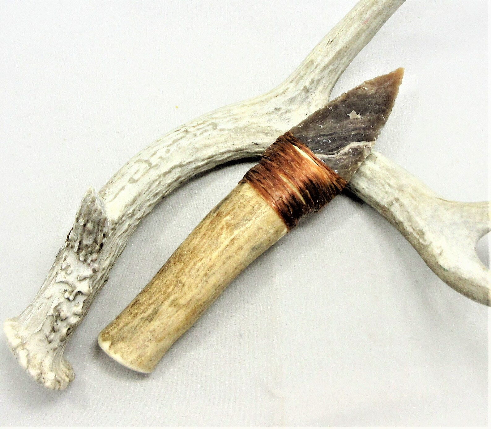 Stone Knife Cherokee Knife Display Knife Deer Antler Knife | Etsy