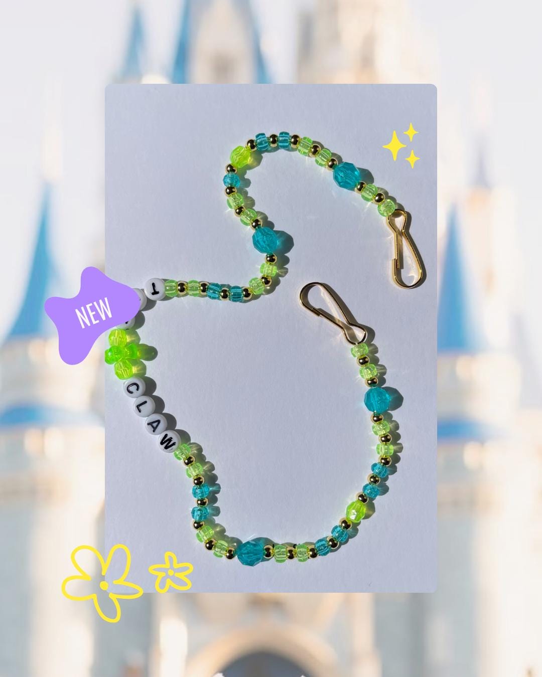 Beaded Bag Chain-pixar-inspired Gift, Kawaii Bag Accessory-popular ...
