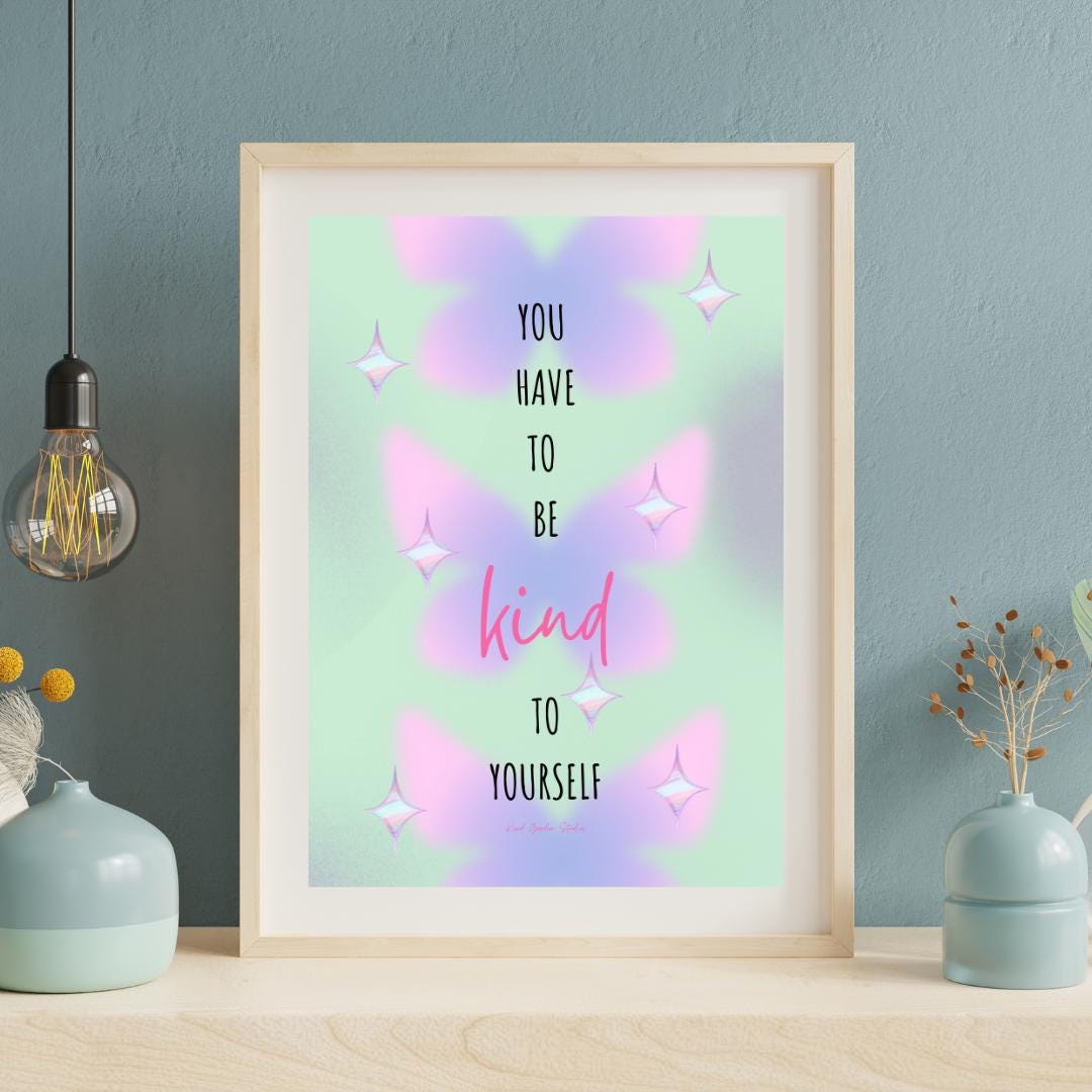 Kindness Printable Wall Art | Mint Affirmation Quote | Be Kind to ...