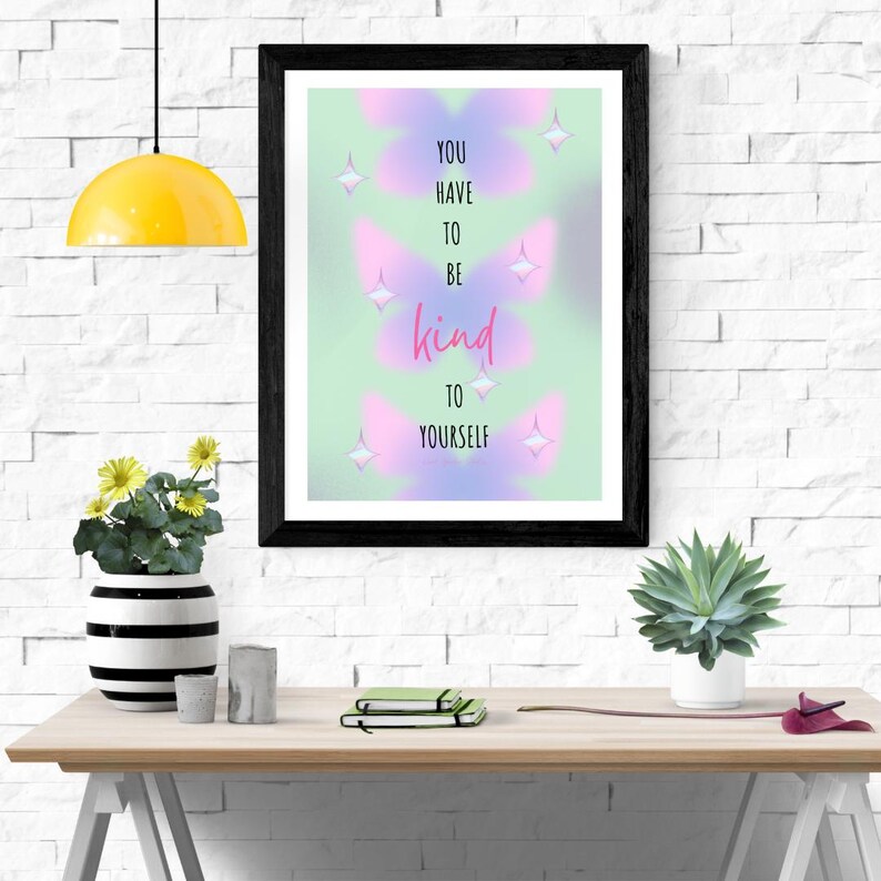 Kindness Printable Wall Art | Mint Affirmation Quote | Be Kind to ...