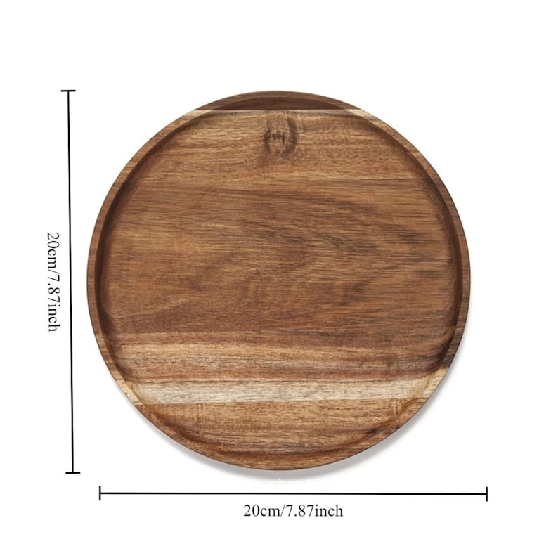 Round Wooden Serving Tray: Rustic Breakfast Snack Platter - Etsy