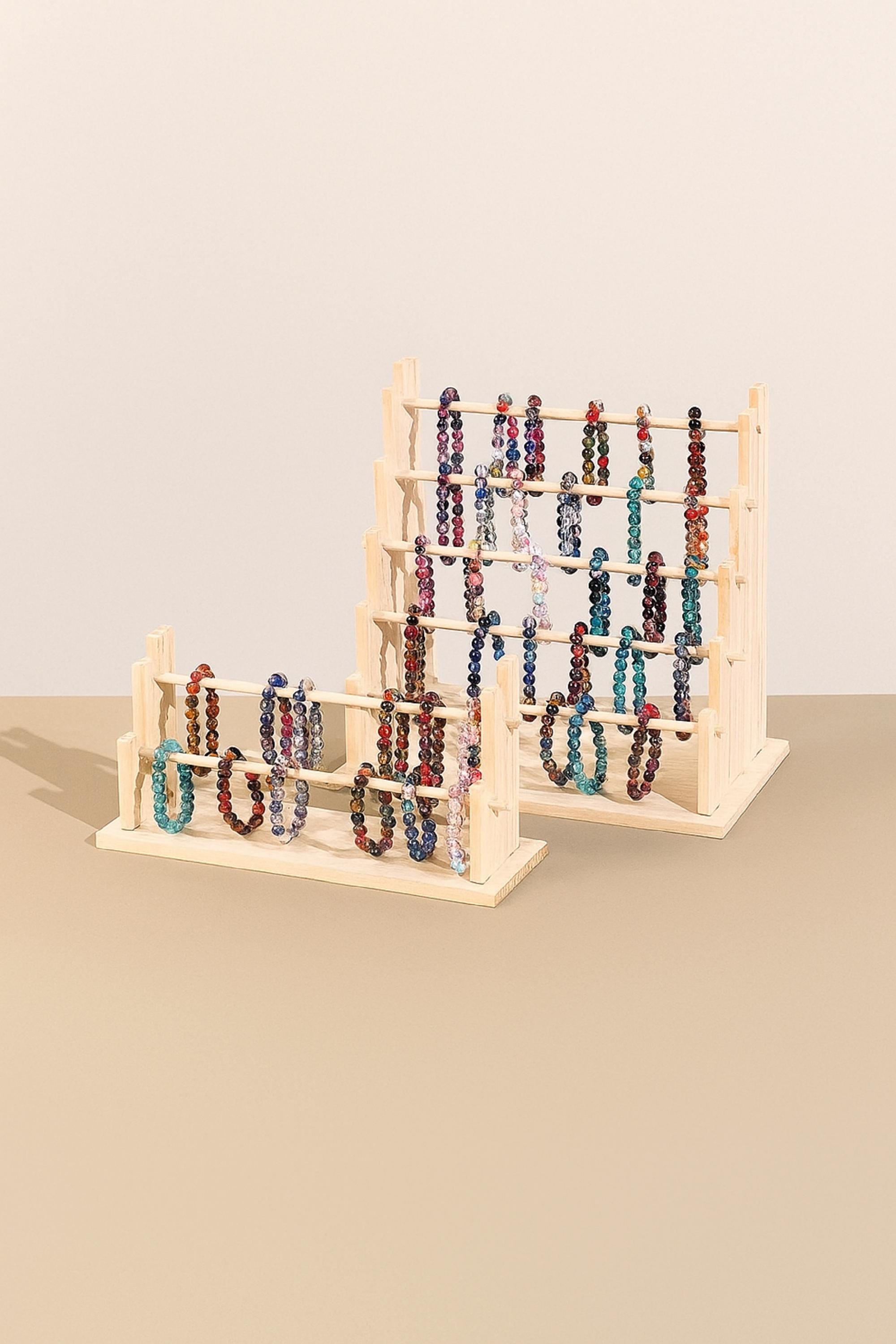 Rustic Wooden Bracelet Display Stand: Multi-tier Jewelry Organizer - Etsy