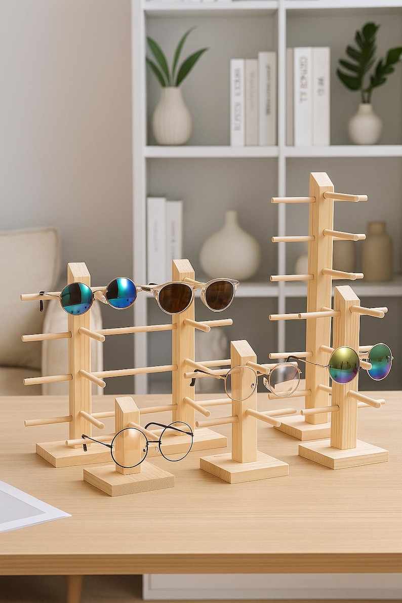 Wooden Eyeglass Display Stand: Multi-tier Sunglasses Organizer Rack - Etsy