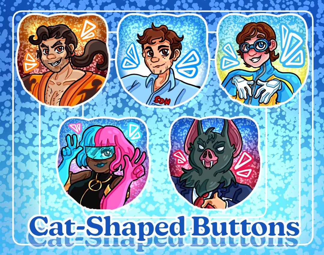 Dispatch Inspired- Holographic Cat-shaped Pins - Etsy