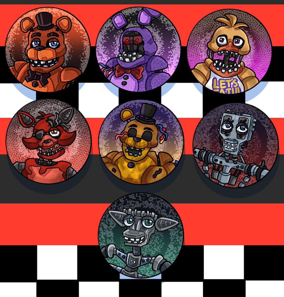 FNAF Withered and Endos -inspired Pin-back Buttons - Etsy