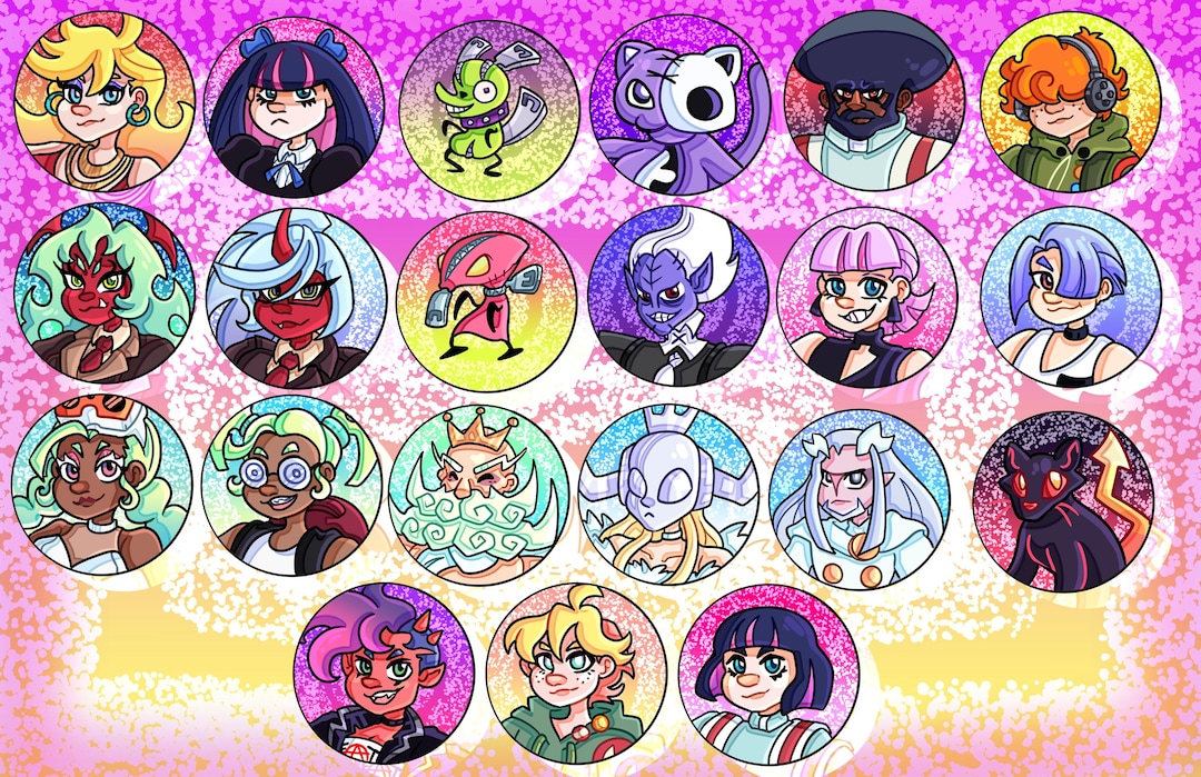 Panty and Stocking -inspired Pin-back Buttons - Etsy