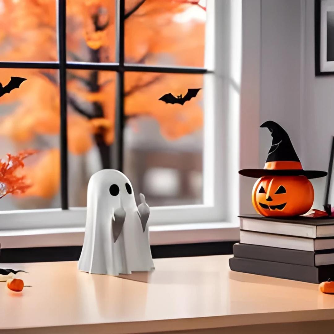 Middle Finger Cute Ghost Statue, Ghosts Small Scary Ghost Figurines ...