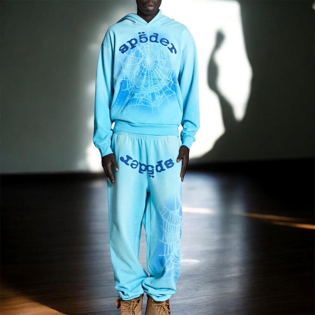 Sky Blue Spider Tracksuit – Hoodie & Sweatpants Set - Etsy