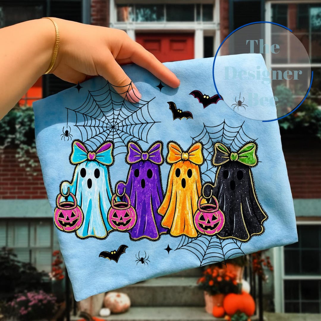 Cute Halloween Ghost Squad PNG, Pastel Ghosts With Bows, Trick or Treat ...
