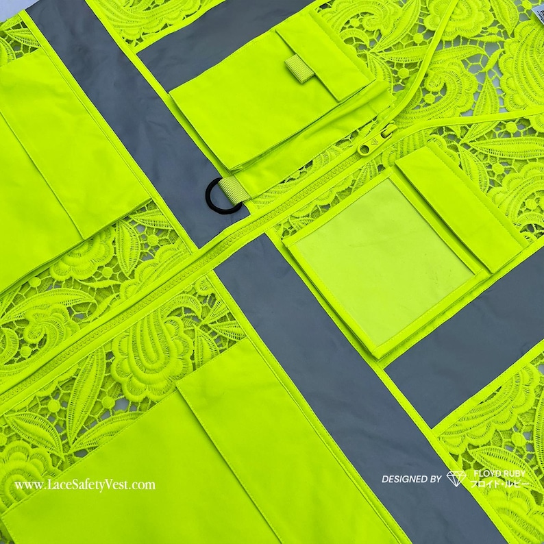 Neon Lace Safety Vest With Pockets, Designed by Floyd Ruby - Etsy