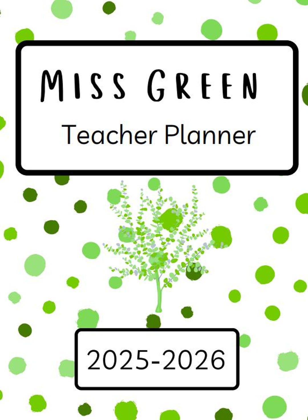 Teacher Planner 2025-2026 Template Olive Green - Etsy