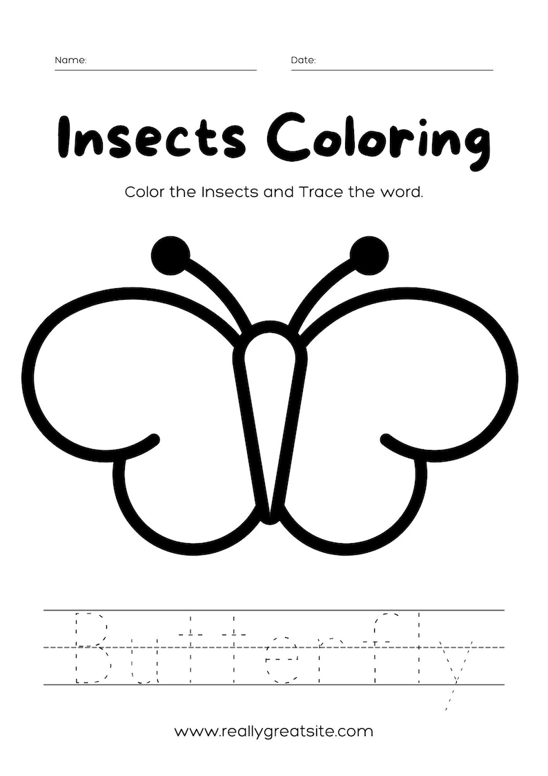 Insect Colouring Book for Kids & Adults | Fun Bug Designs | Creative ...