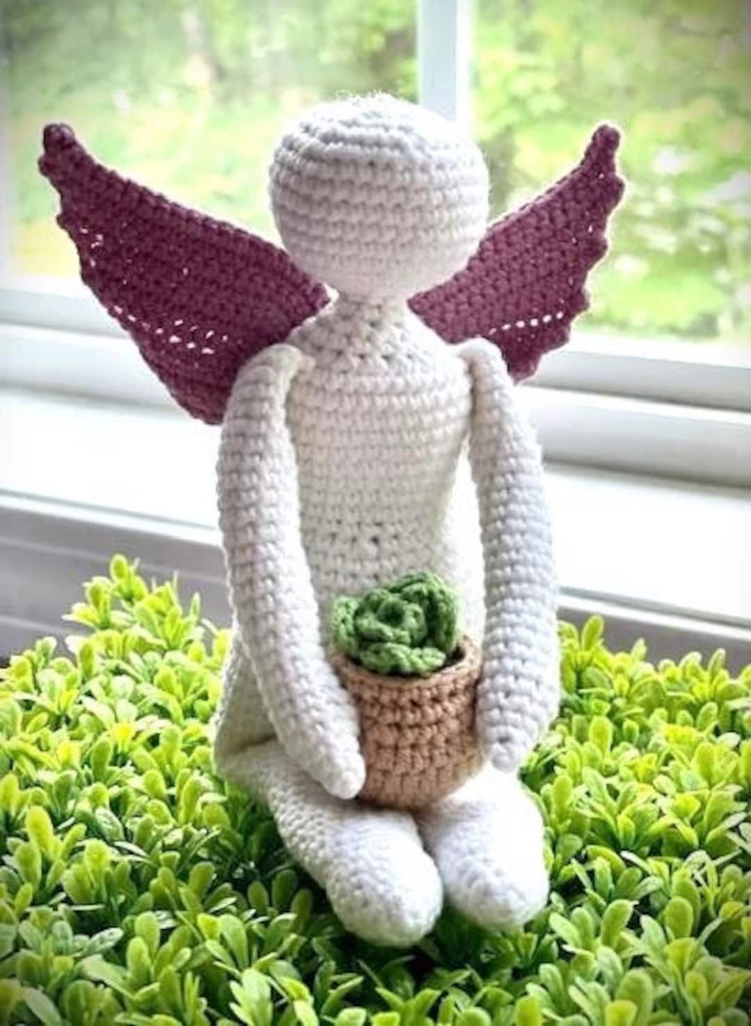 Sitting Succulent Angel Crochet Pattern, Easy/intermediate - Etsy