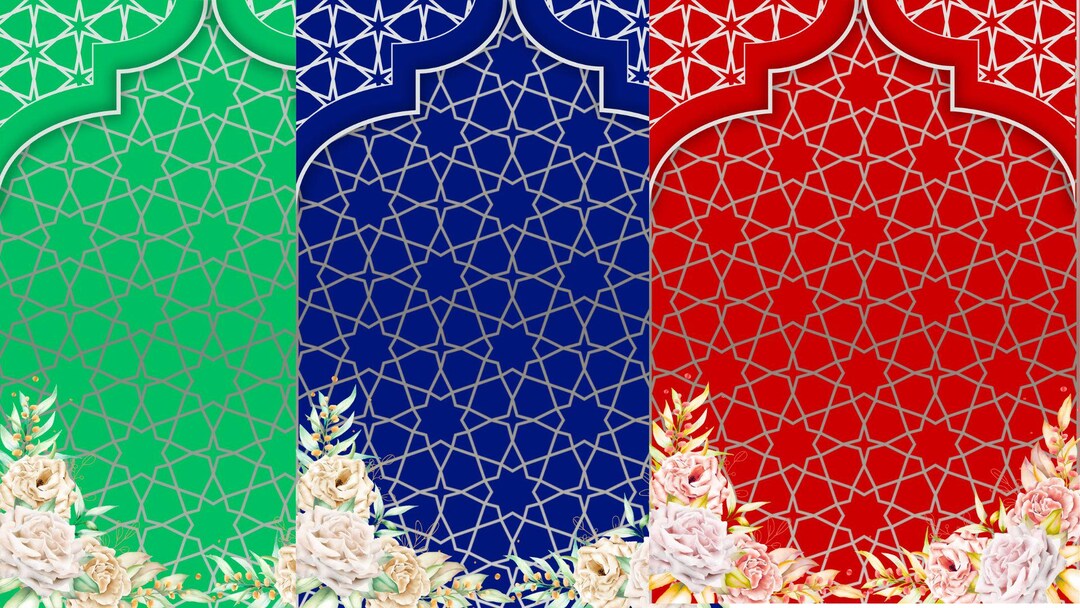 Three Different Color Shadi Card Premade Templates in Green, Blue, and ...