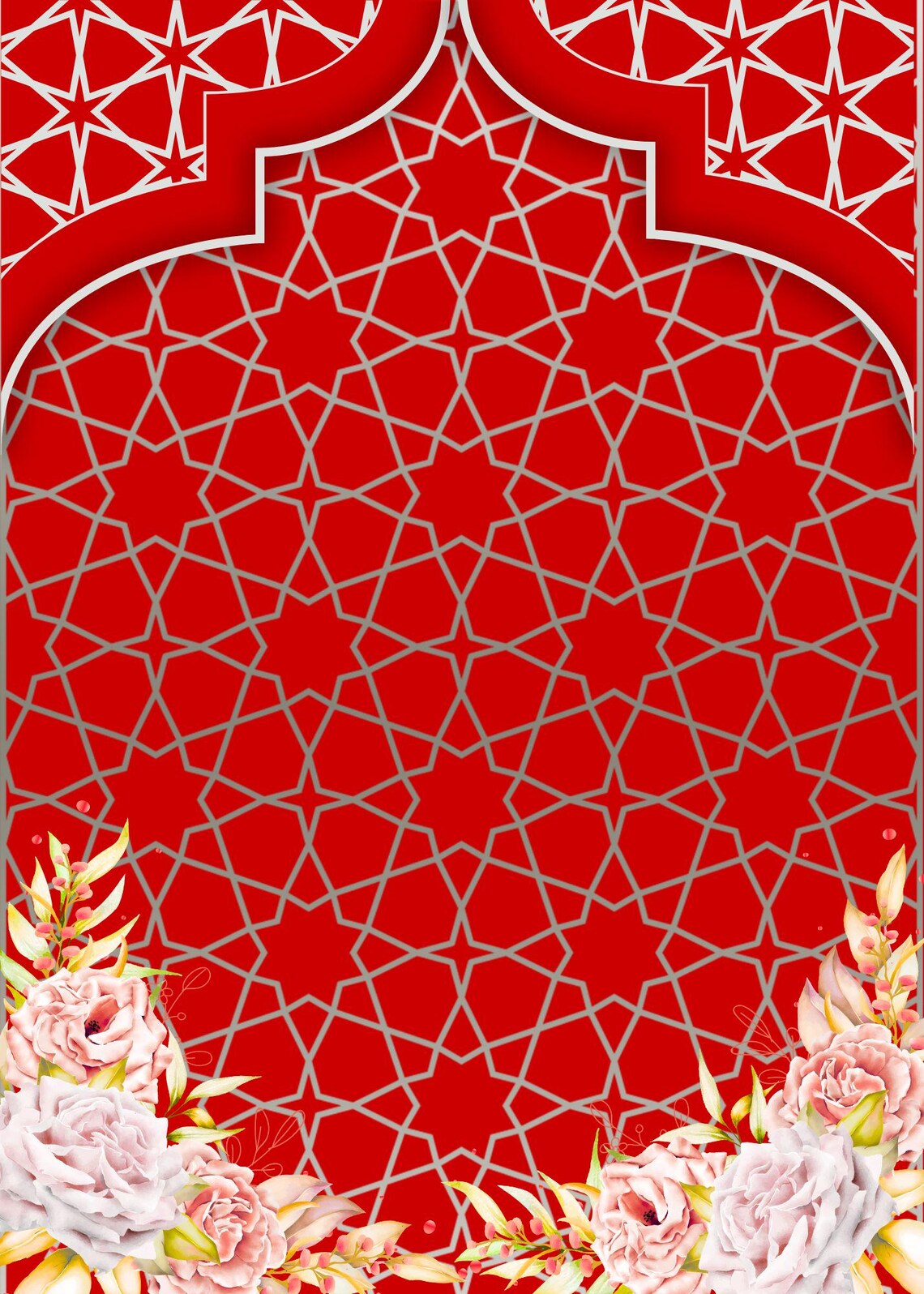 Red Shadi Card Template - Etsy