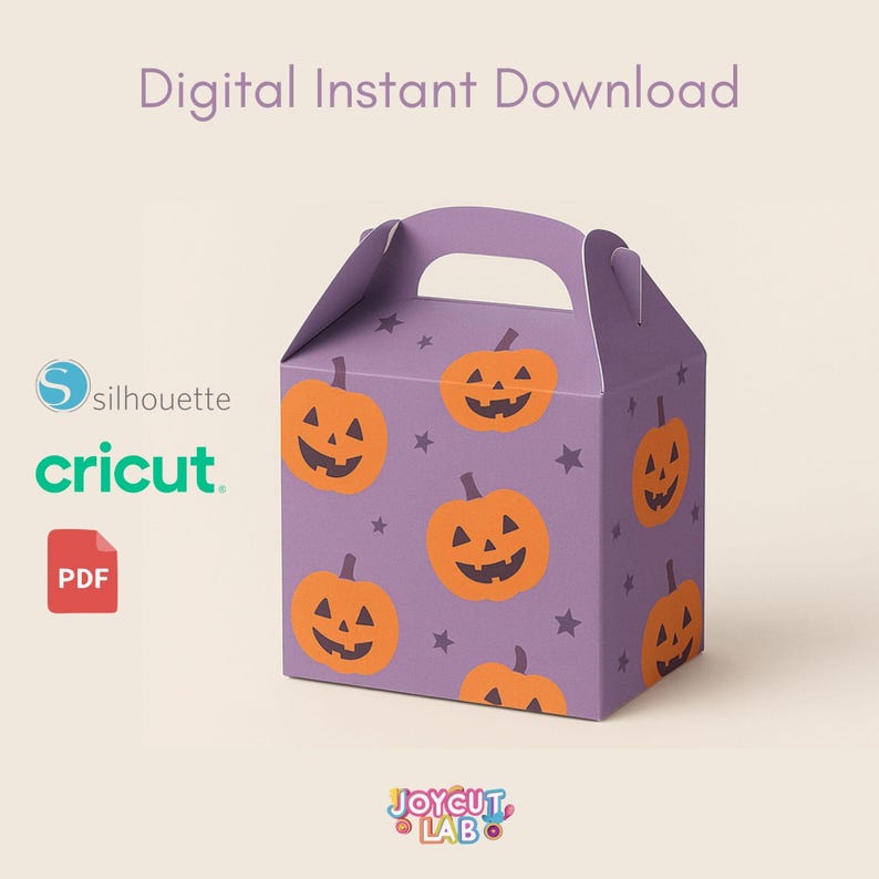 Halloween Cube Box SVG and Studio3 Digital Template for Cutting on ...