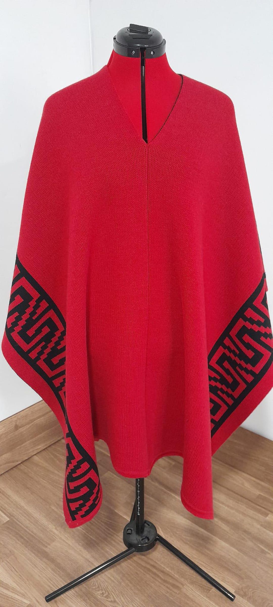 PONCHO With INCA BORDER - Etsy